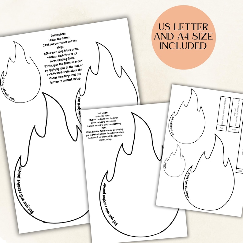 3D Pentecost Flame Craft| Sunday School Activity for Kids| Instant ...