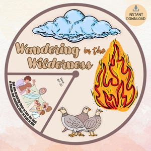 Sunday School Craft Wandering in the Wilderness Coloring Spinner Wheel ...