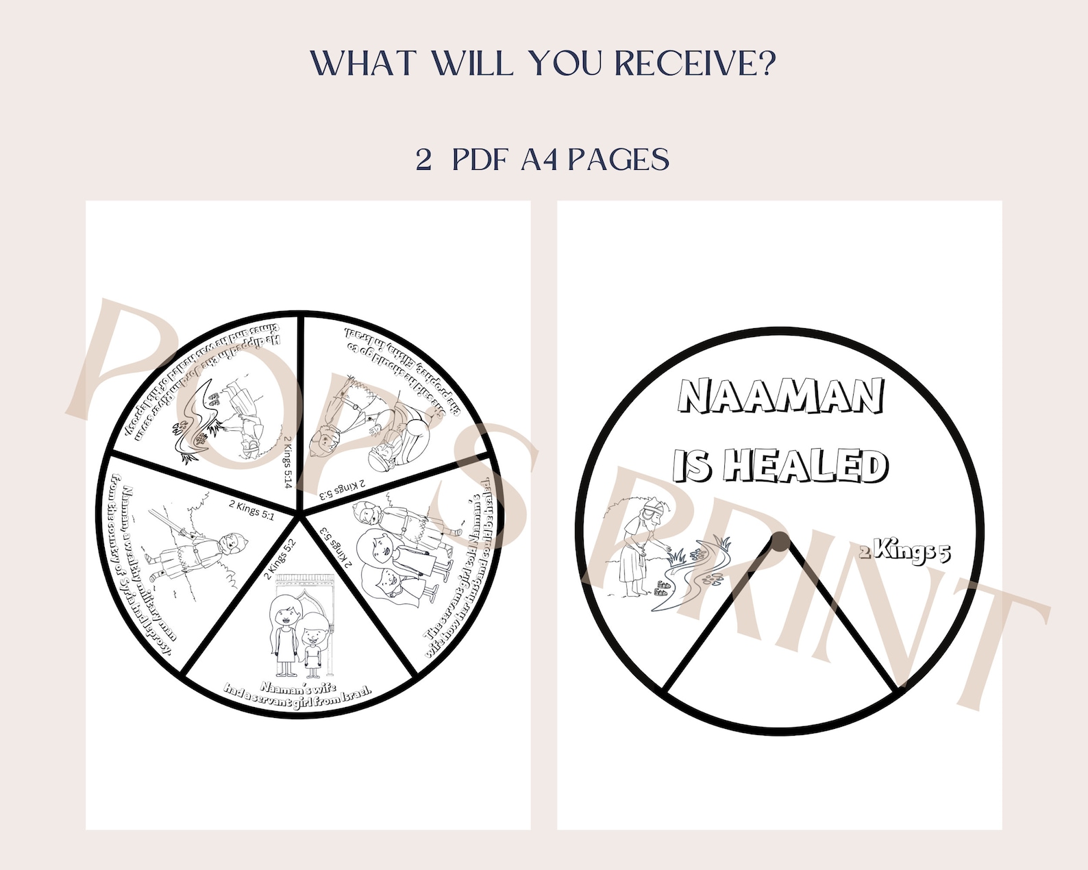 Naaman is Healed Coloring Spinner Wheel| Naaman Craft| Sunday School ...