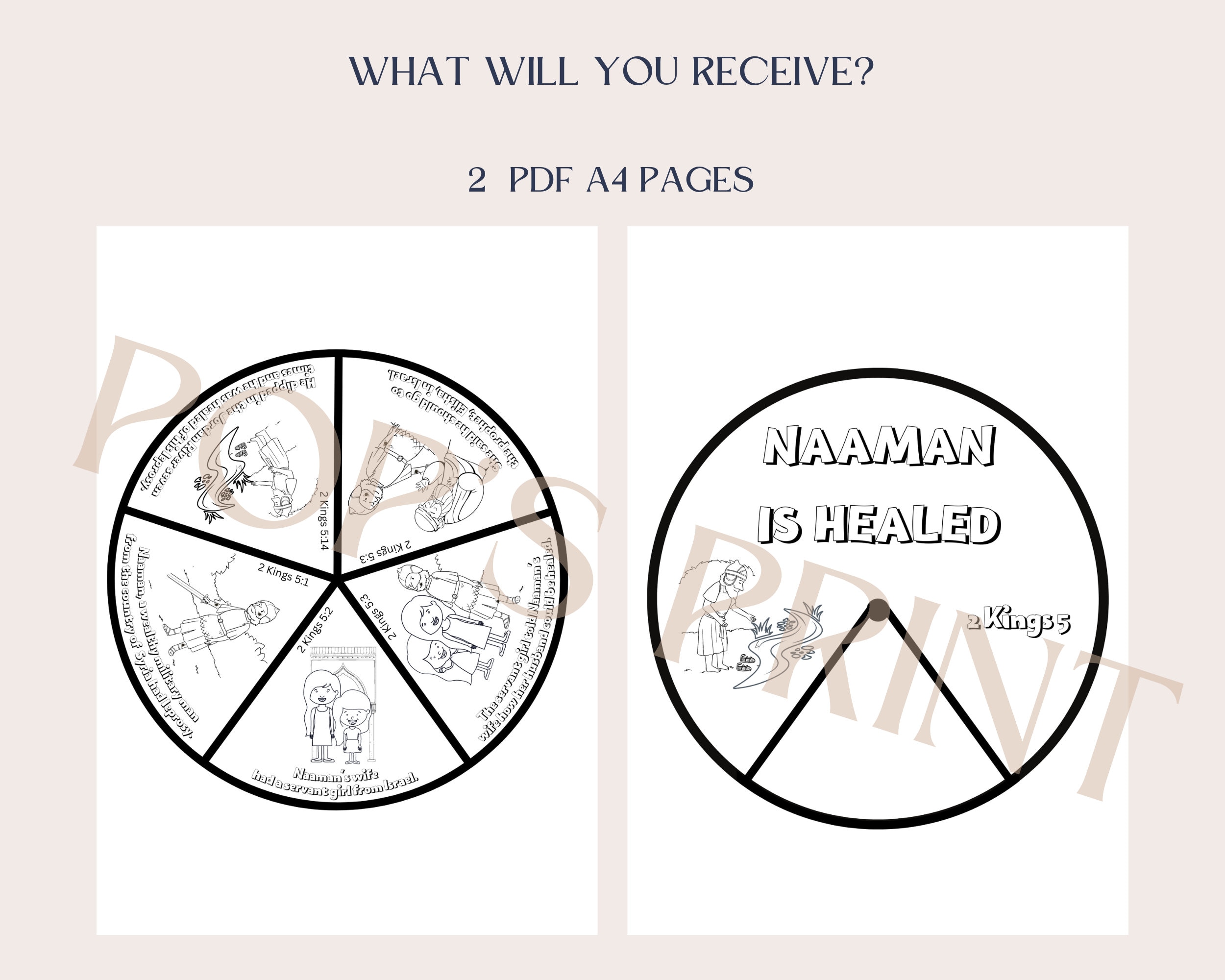Naaman is Healed Coloring Spinner Wheel| Naaman Craft| Sunday School ...