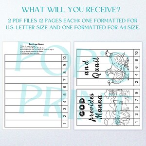 Printable God Provides Manna and Quail Agamograph, Sunday School Bible ...