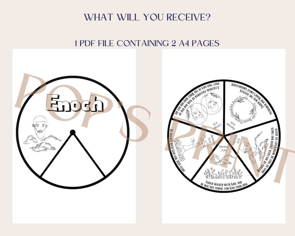 Enoch Coloring Spinner Wheel, Enoch Walks With God Sunday School Craft ...