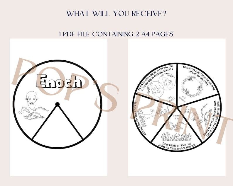 Rueda giratoria de Enoc/ Manualidad de Enoc/ Manualidad de escuela ...