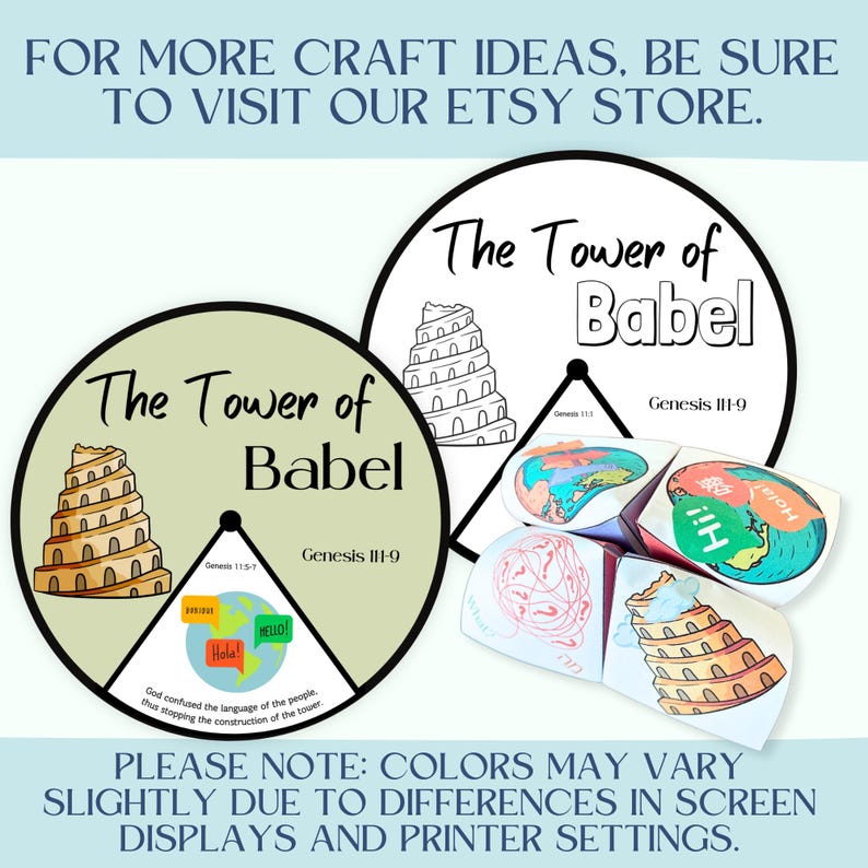 Tower of Babel Agamograph Craft – Sunday School Bible Activity (digital ...