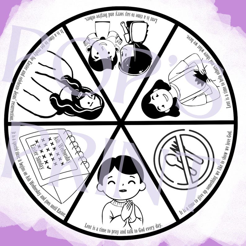 Printable Lent Sunday School Craft, Coloring What is Lent Spinner Wheel ...
