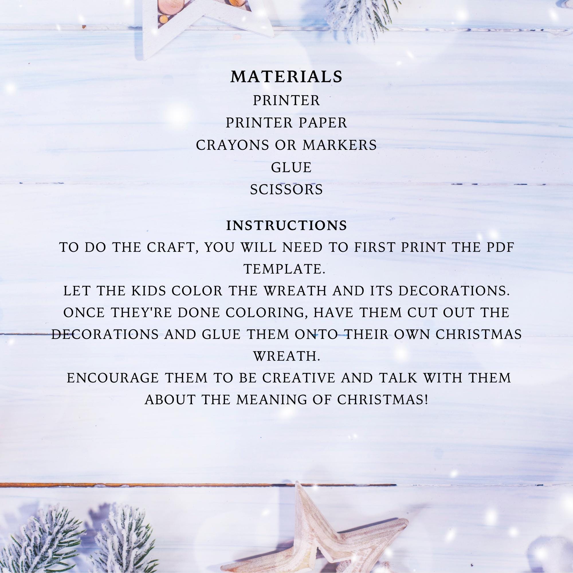 Christmas Wreath Craft, Sunday School and Kids Ministry Advent Activity ...