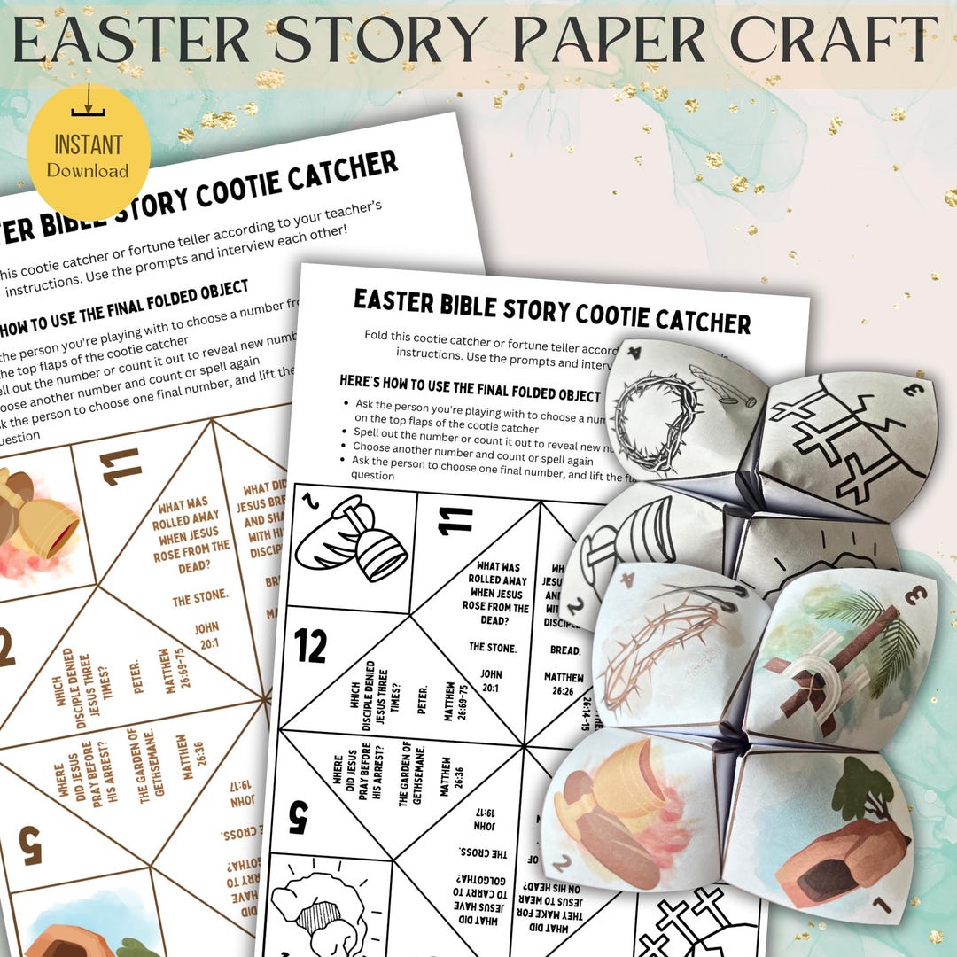 Easter Story for Kids| Cootie Catcher| Printable Sunday School Bible ...