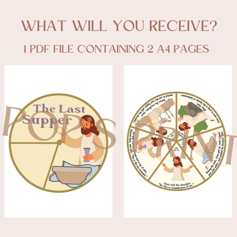 Printable Last Supper Sunday School Craft & Spinner Wheel, Kids ...
