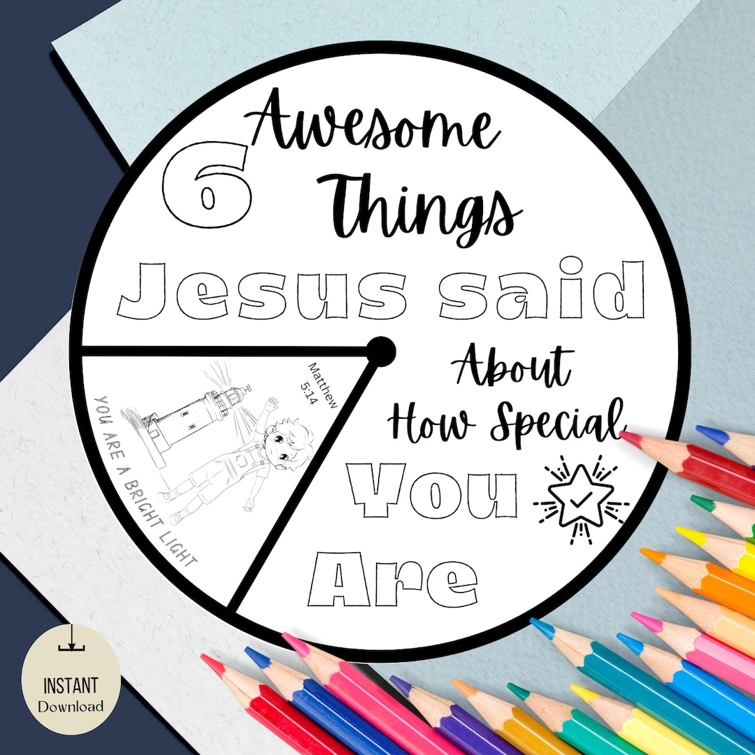 Printable Identity in Christ Coloring Wheel, Kids Bible Lesson ...