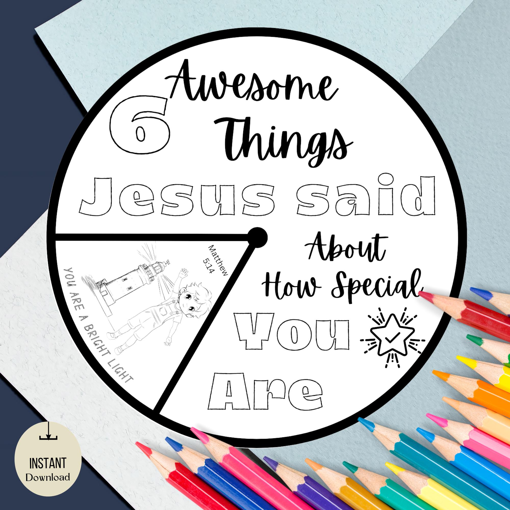 Printable Identity in Christ Coloring Wheel, Kids Bible Lesson ...