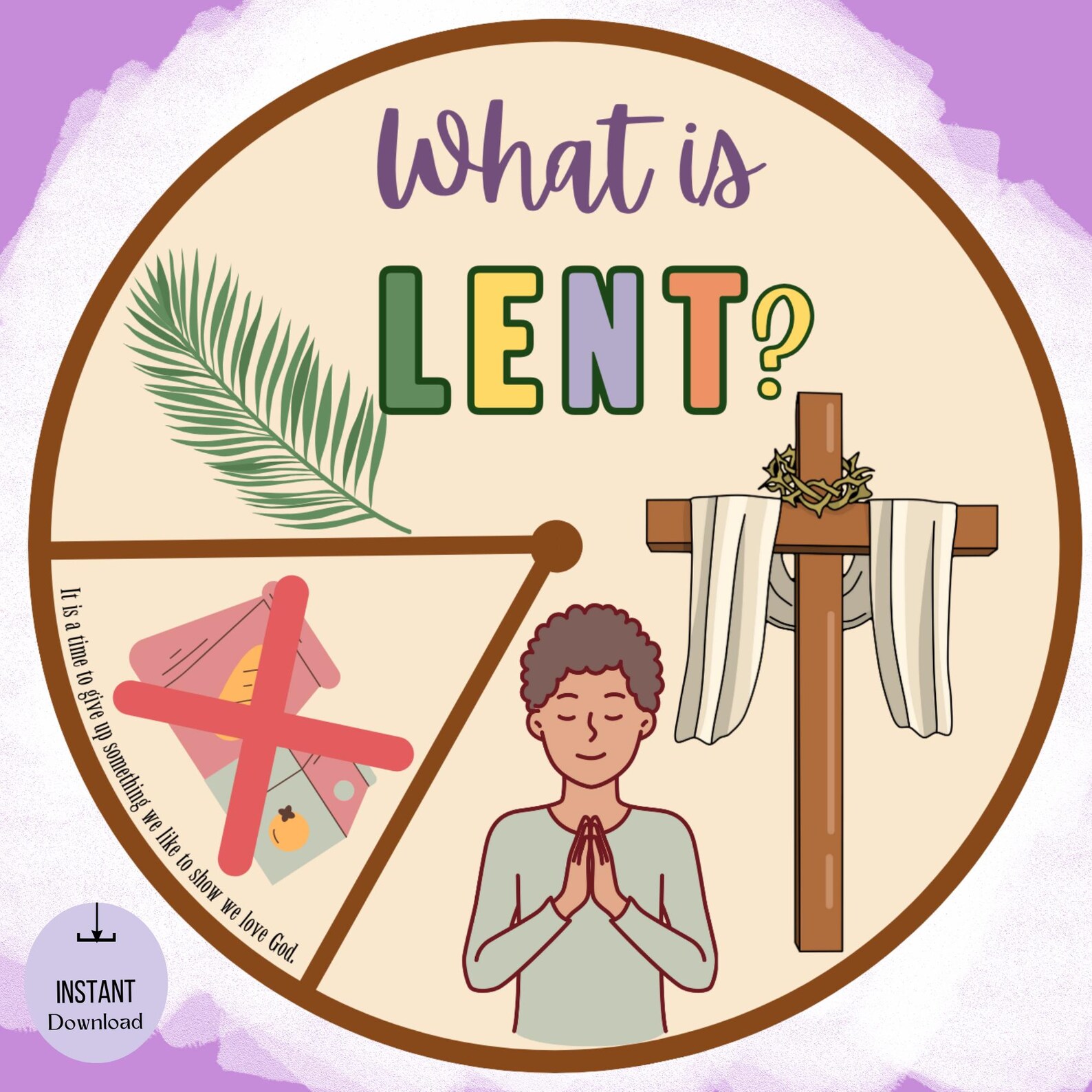Printable Lent Sunday School Craft, What is Lent? Spinner Wheel, Kids ...