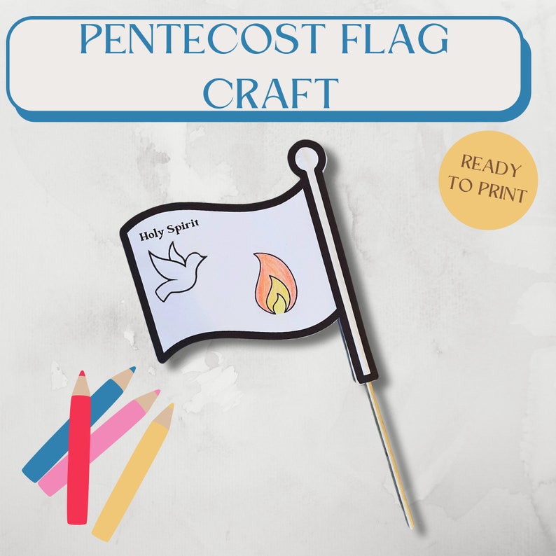 Pentecost Flag Craft Whit Sunday Activity Holy Spirit Sunday School ...