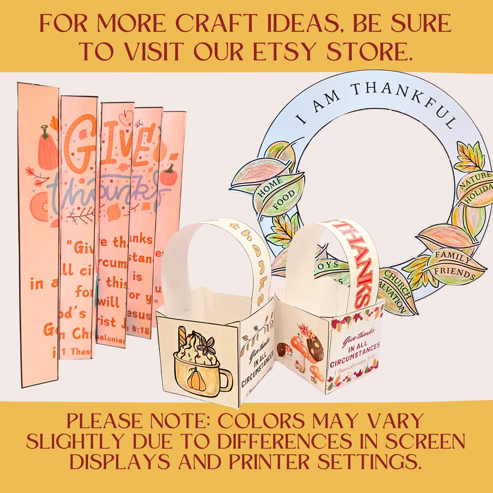 Printable Thanksgiving Gratitude Paper Chain With Psalm 100, Sunday ...
