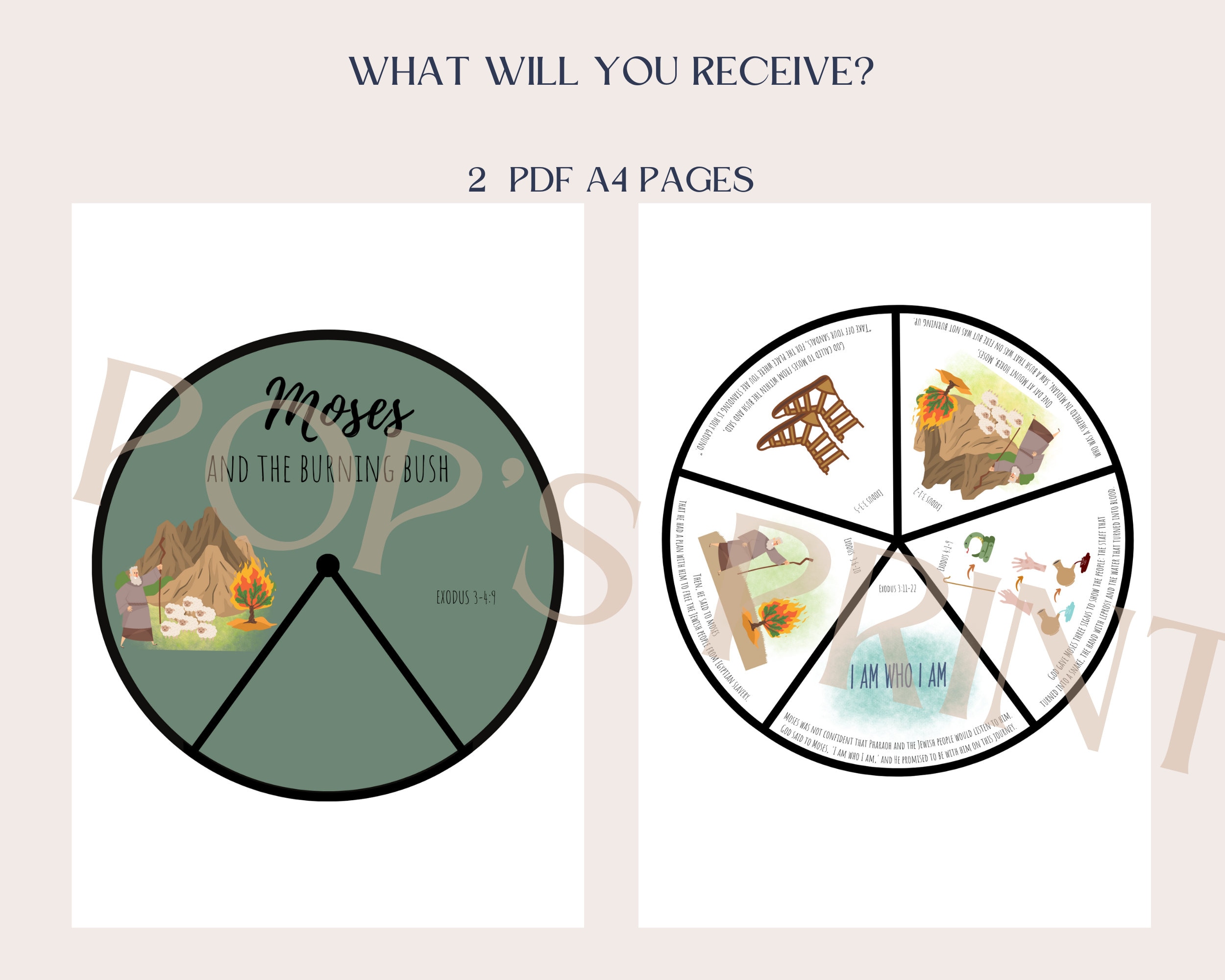 Moses and the Burning Bush Spinner Wheel| Sunday School Craft| Kids ...