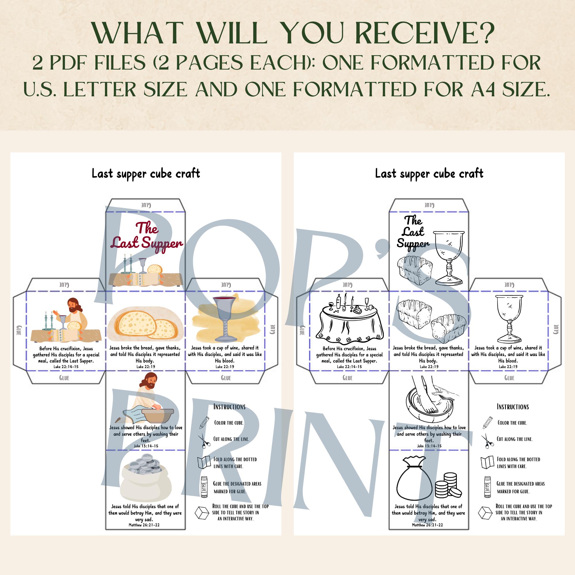 The Last Supper Cube Craft for Kids | Printable Sunday School Story ...