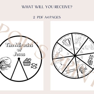 Printable the Miracles of Jesus Coloring Spinner Wheel | Sunday School ...