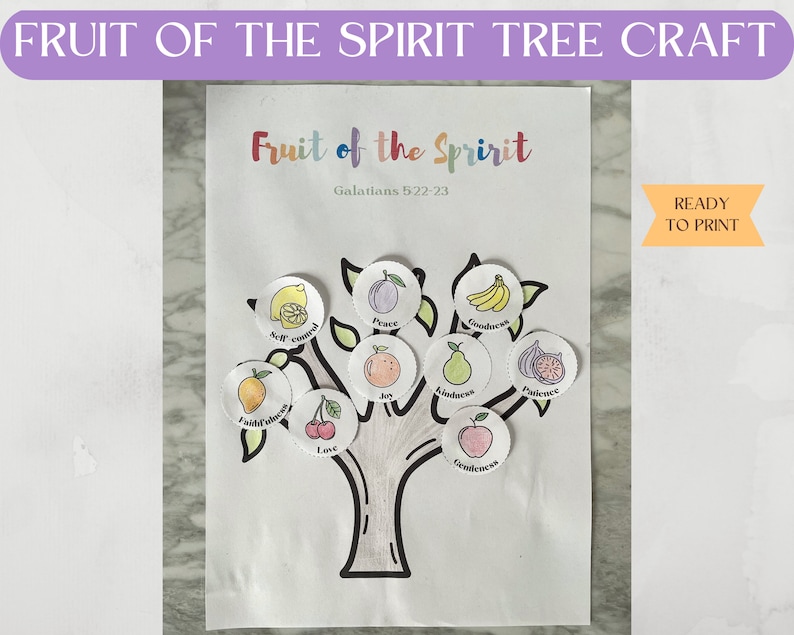 Fruit of the Spirit Tree Craft Fruit of the Spirit Activity - Etsy