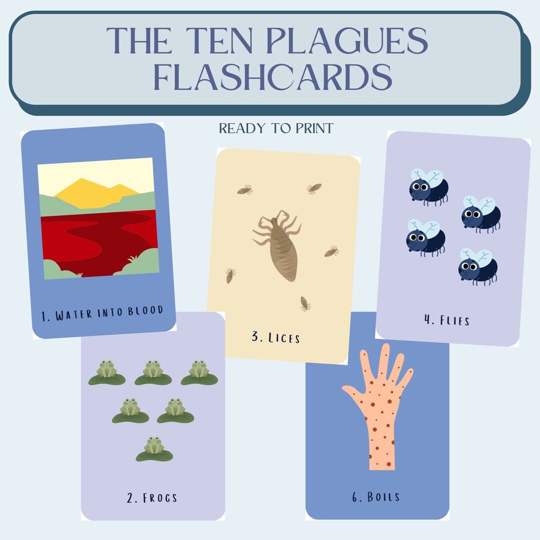 The Ten Plagues Flashcards|the Ten Plagues Activity|bible Lessons for ...