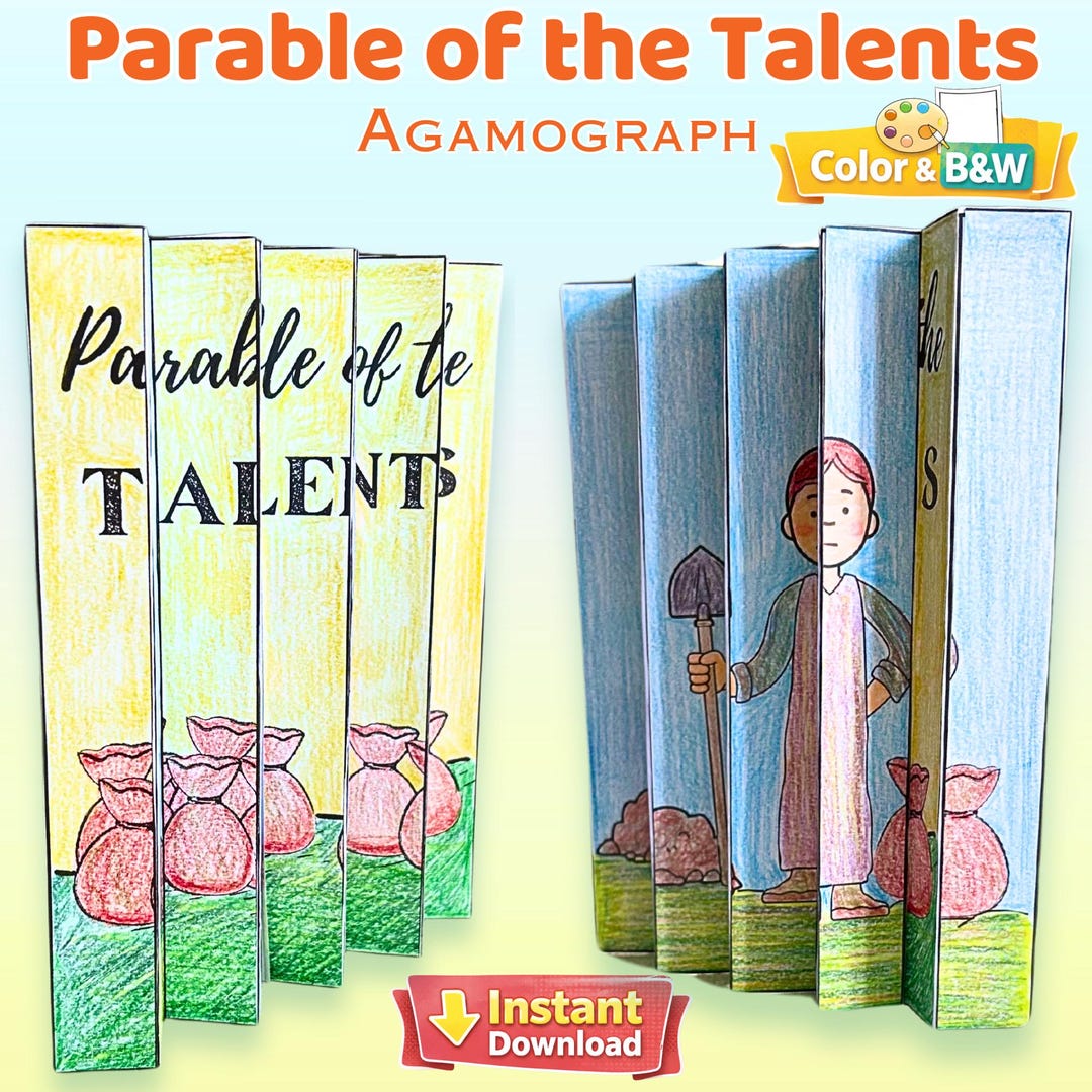Parable of the Talents Agamograph Craft, Printable Sunday School Bible ...
