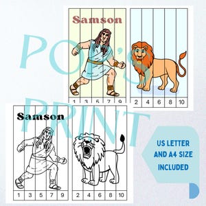 Printable Samson Agamograph – Sunday School Craft, Instant Download ...