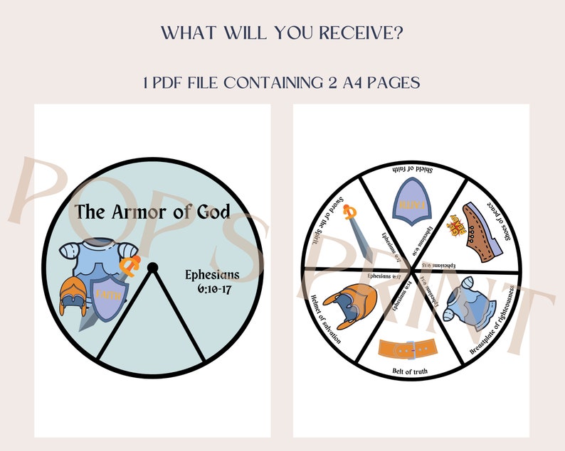 The Armor of God Spinner Wheel | Printable the Armor of God Craft ...