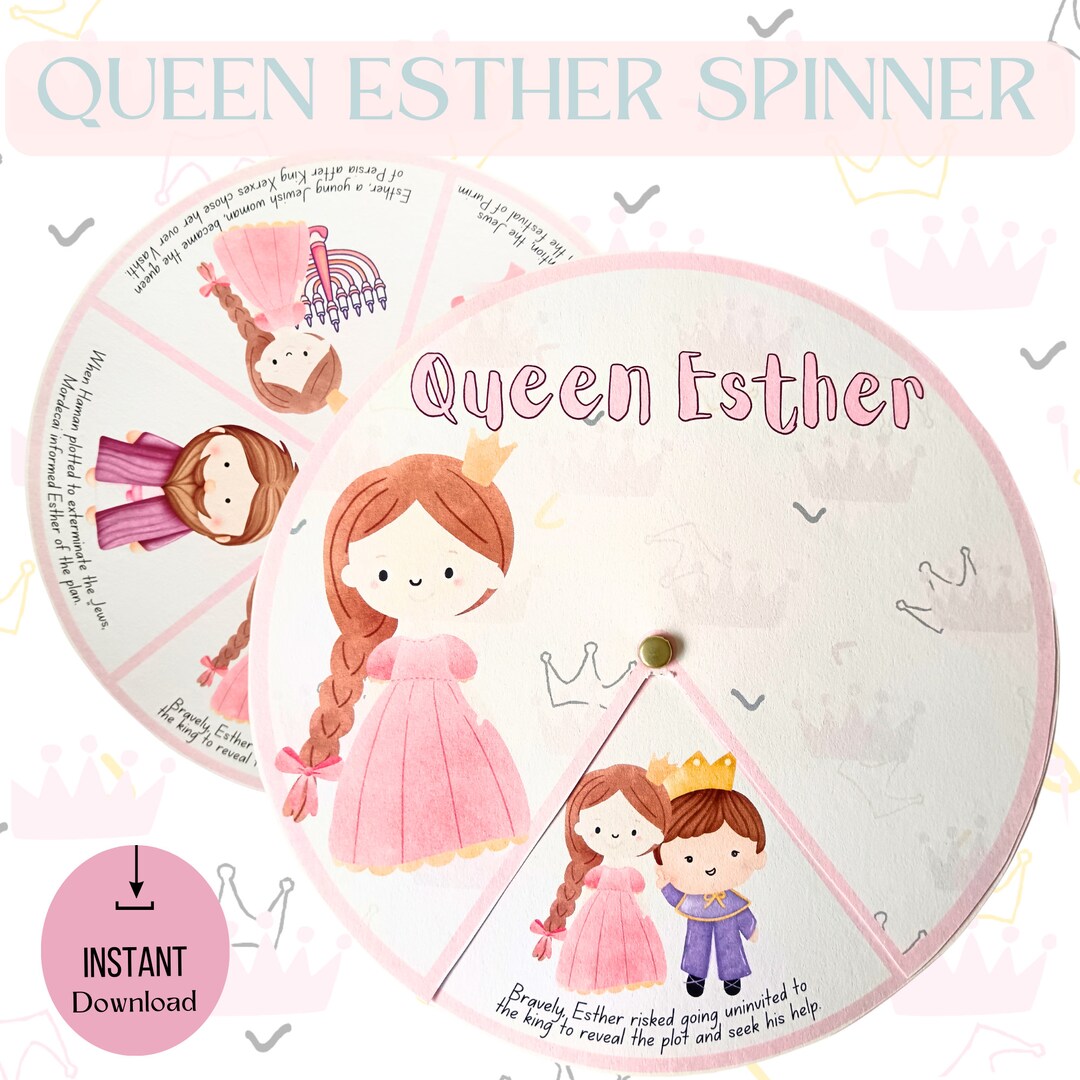 Queen Esther Spinner Wheel Sunday School Craft Bible Story Wheel ...