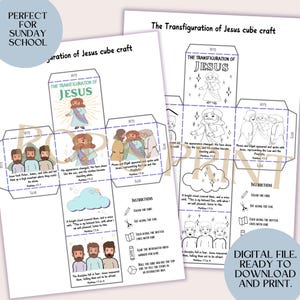 Transfiguration Lesson for Kids| Cube Craft| Printable Sunday School ...