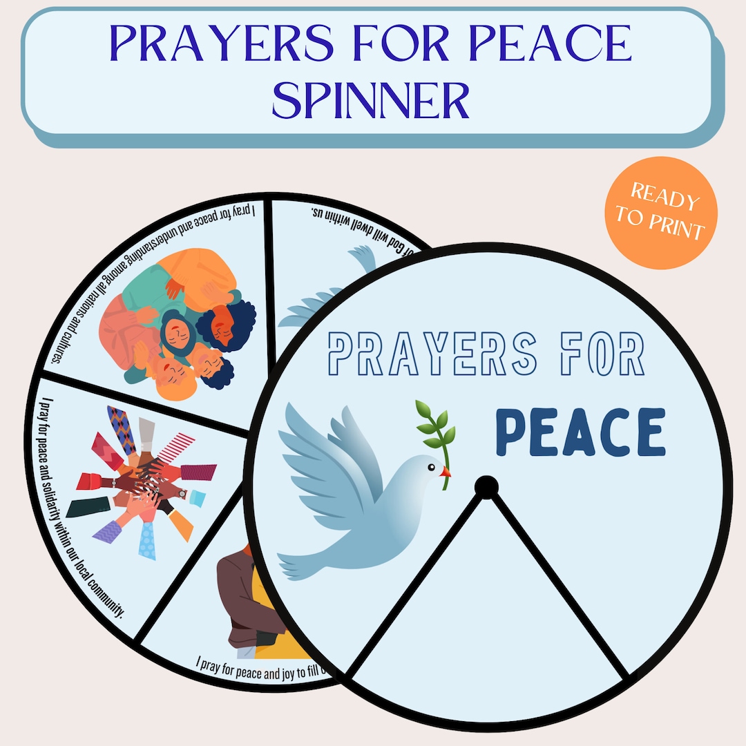 Printable Prayers for Peace Spinner Wheel | Bible Craft for Sunday ...