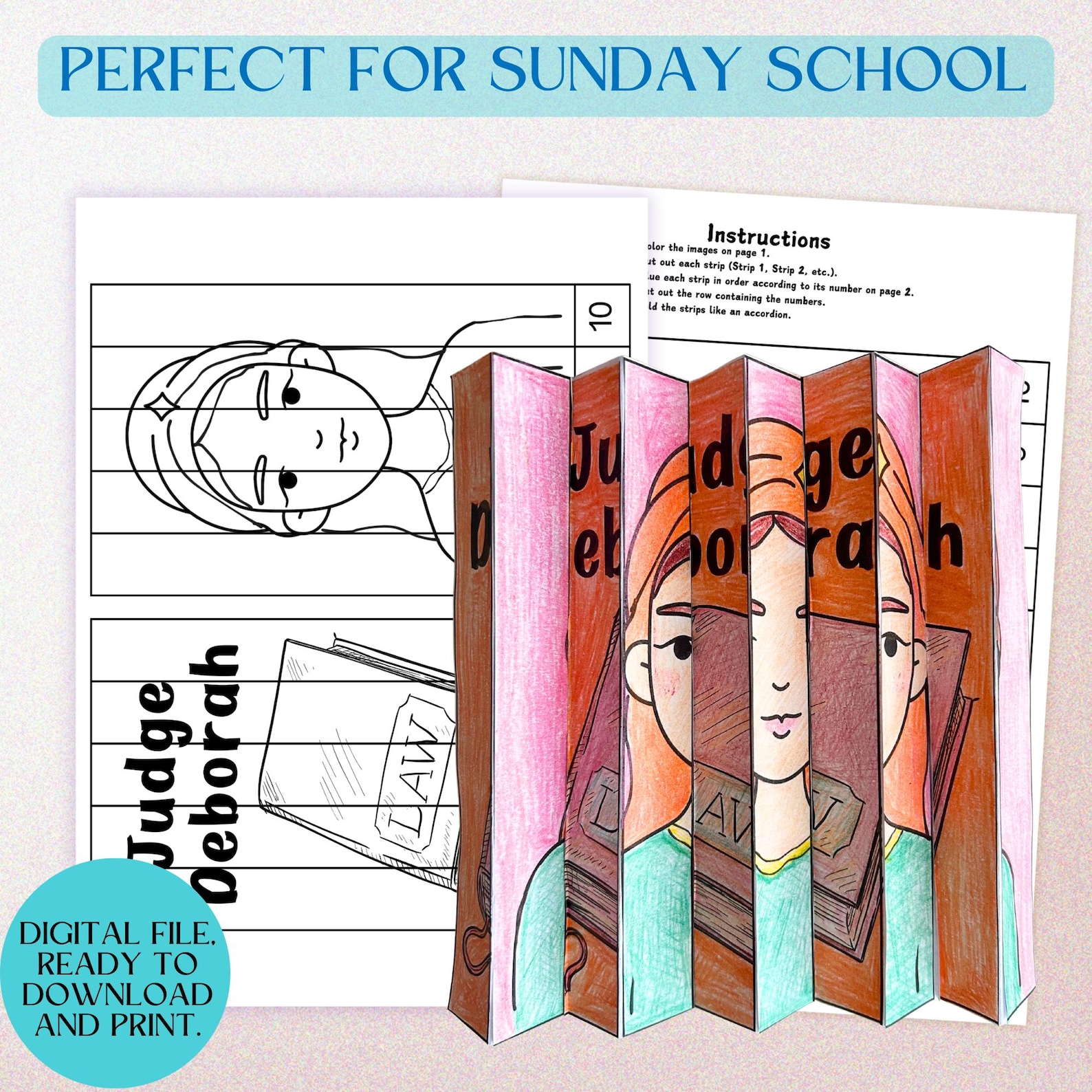 Printable Judge Deborah Agamograph – Sunday School Craft & Bible ...