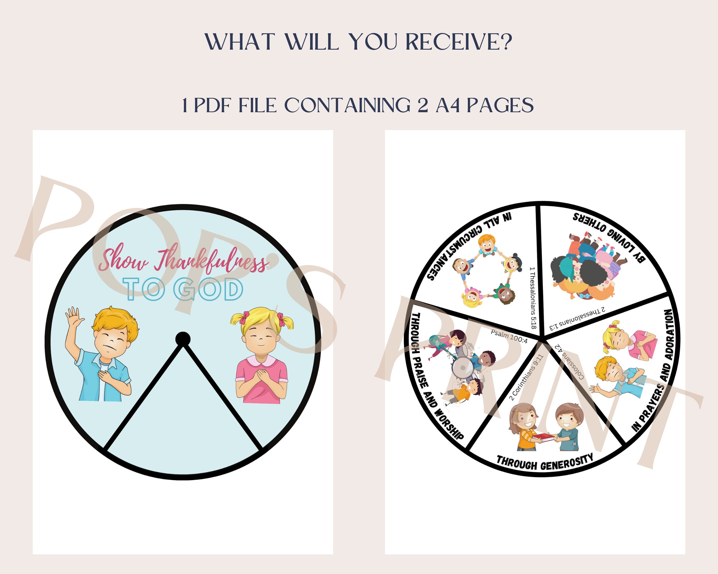 Show Thankfulness to God Spinner Wheel Thanksgiving Craft Sunday School ...