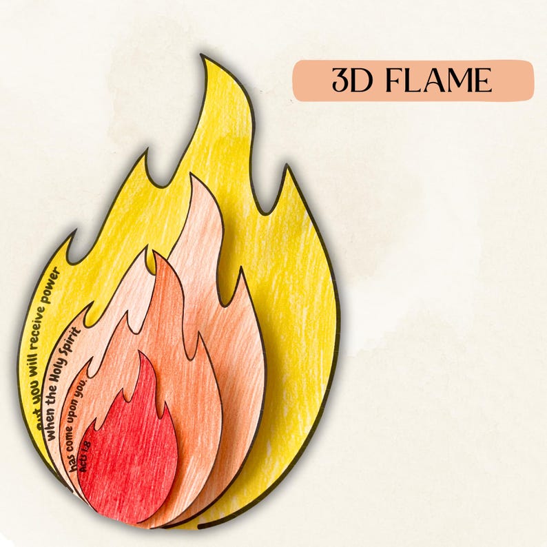 3D Pentecost Flame Craft| Sunday School Activity for Kids| Instant ...