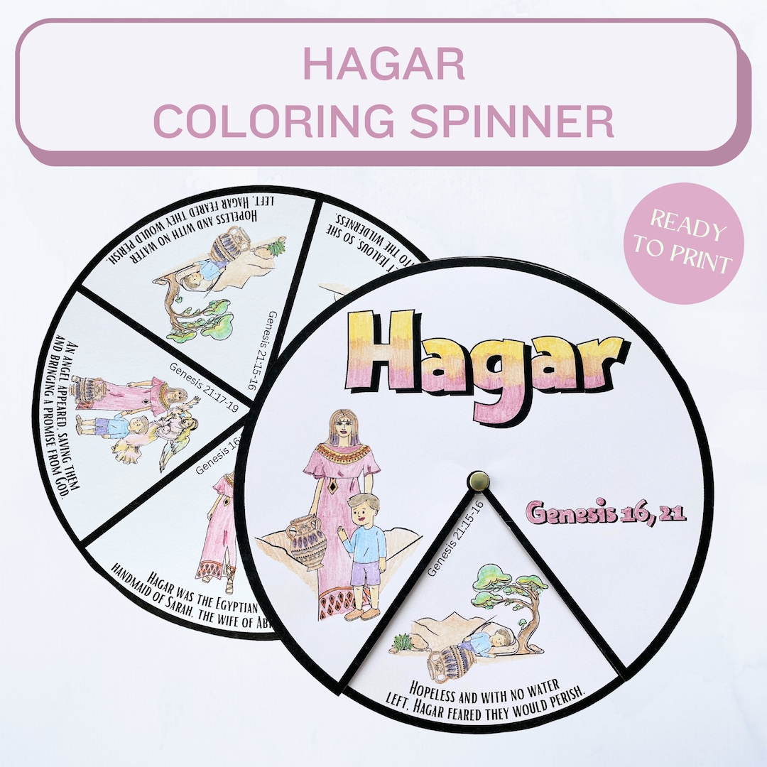 Hagar Coloring Spinner Wheel Hagar Craft Sunday School Craft Kids ...