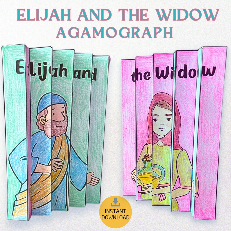 Printable Elijah and the Widow Agamograph, Sunday School Craft, Elijah ...
