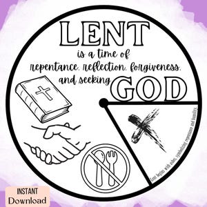 Printable Lent Sunday School Craft Coloring Spinner Wheel, Kids ...