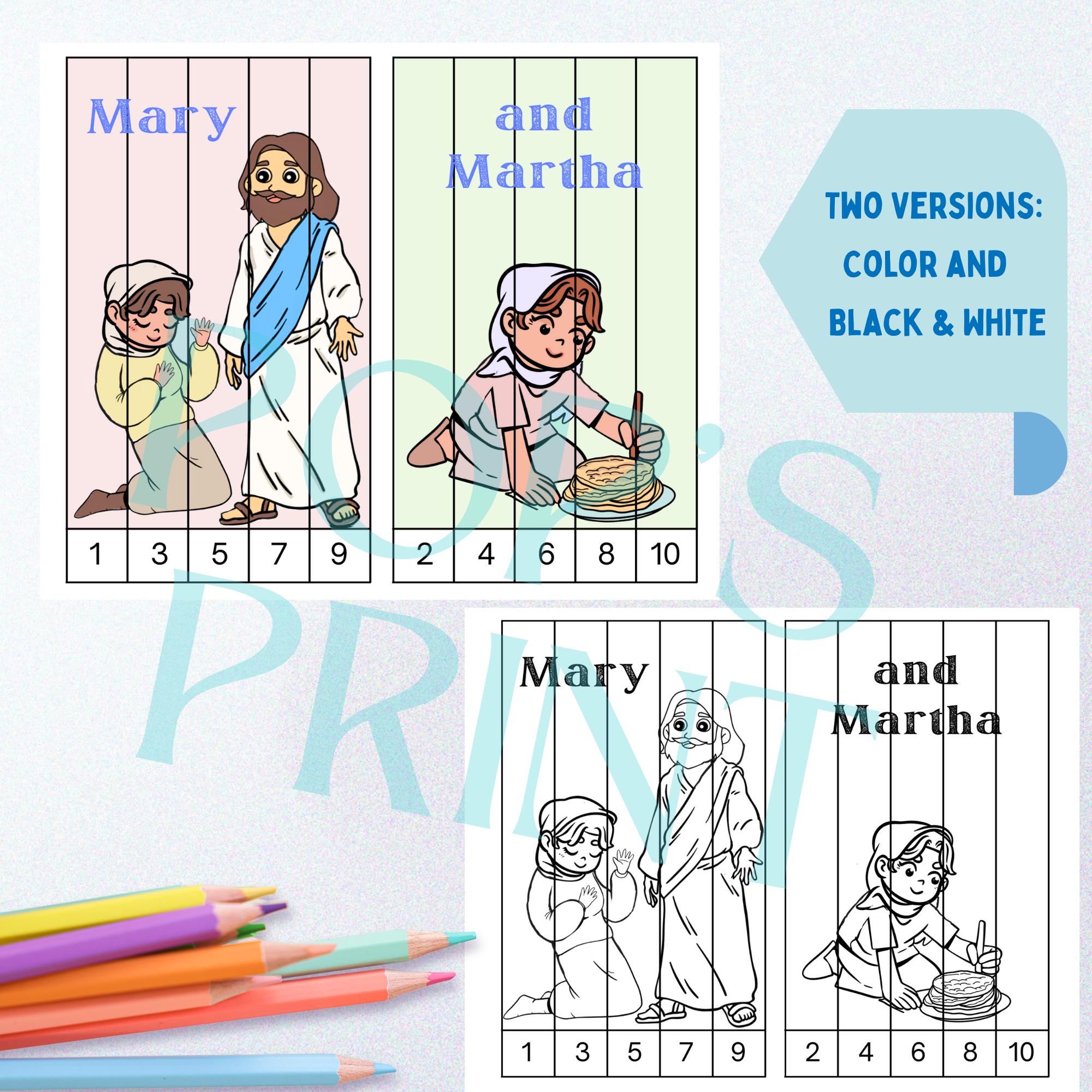 Mary and Martha Agamograph Craft, Sunday School Bible Activity (digital ...