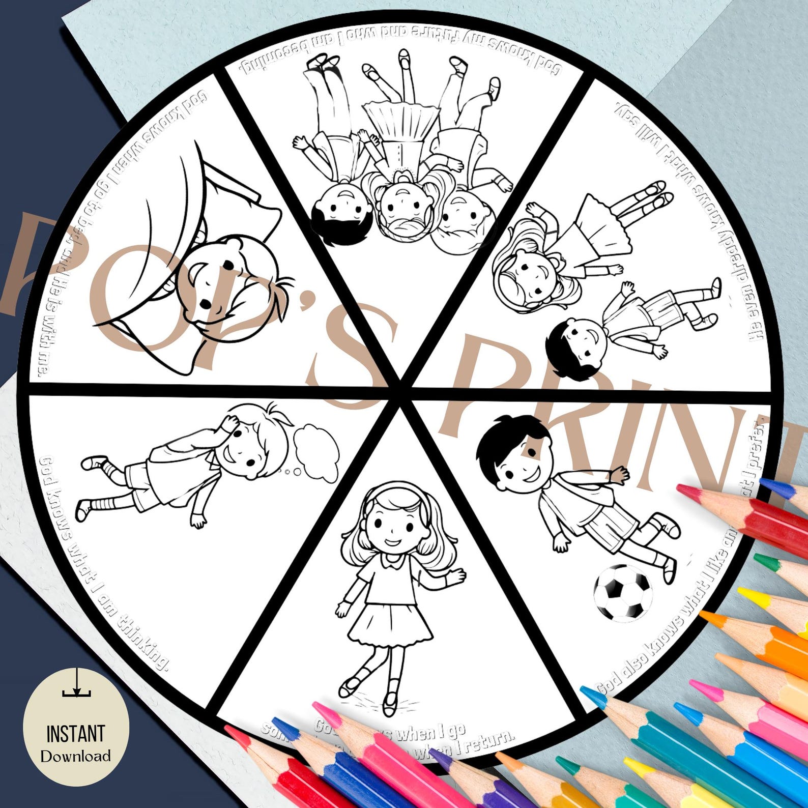 Printable 'god Knows Me' Coloring Spinner Wheel, Sunday School Lesson ...