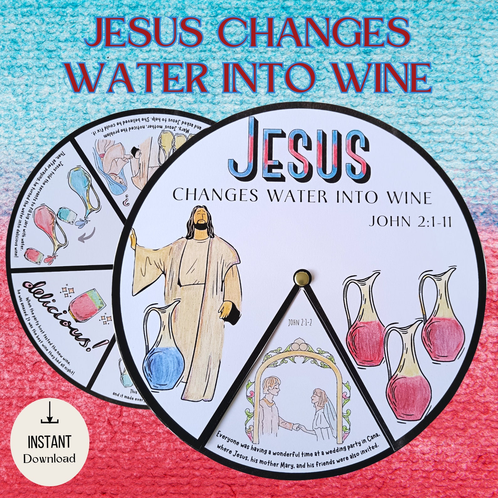 Jesus Turns Water Into Wine Printable Sunday School Craft Kids Ministry ...