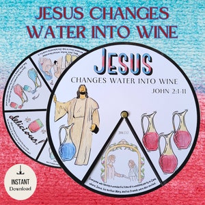 Jesus Turns Water Into Wine Printable Sunday School Craft Kids Ministry ...