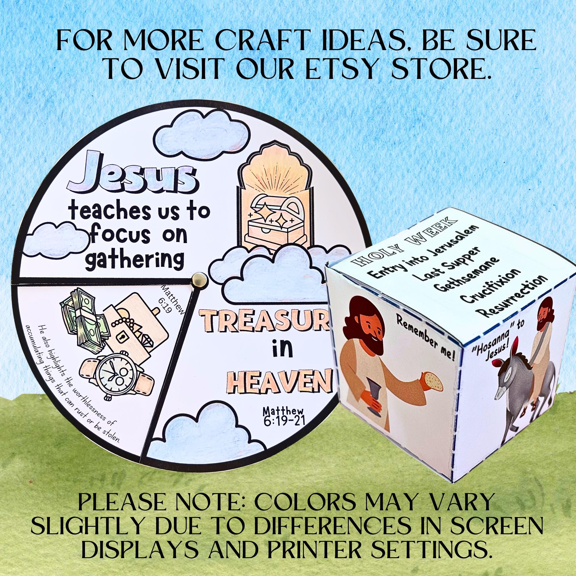 Easter Story Sunday School Craft Printable Spinner Wheel Kids Ministry ...