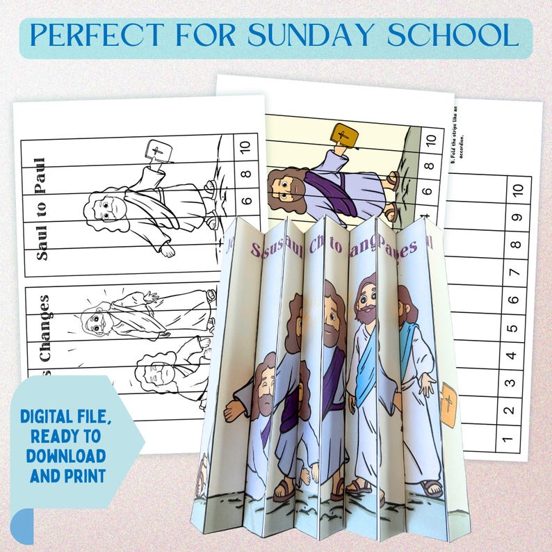 Saul to Paul Agamograph Craft – Sunday School Bible Coloring Activity ...