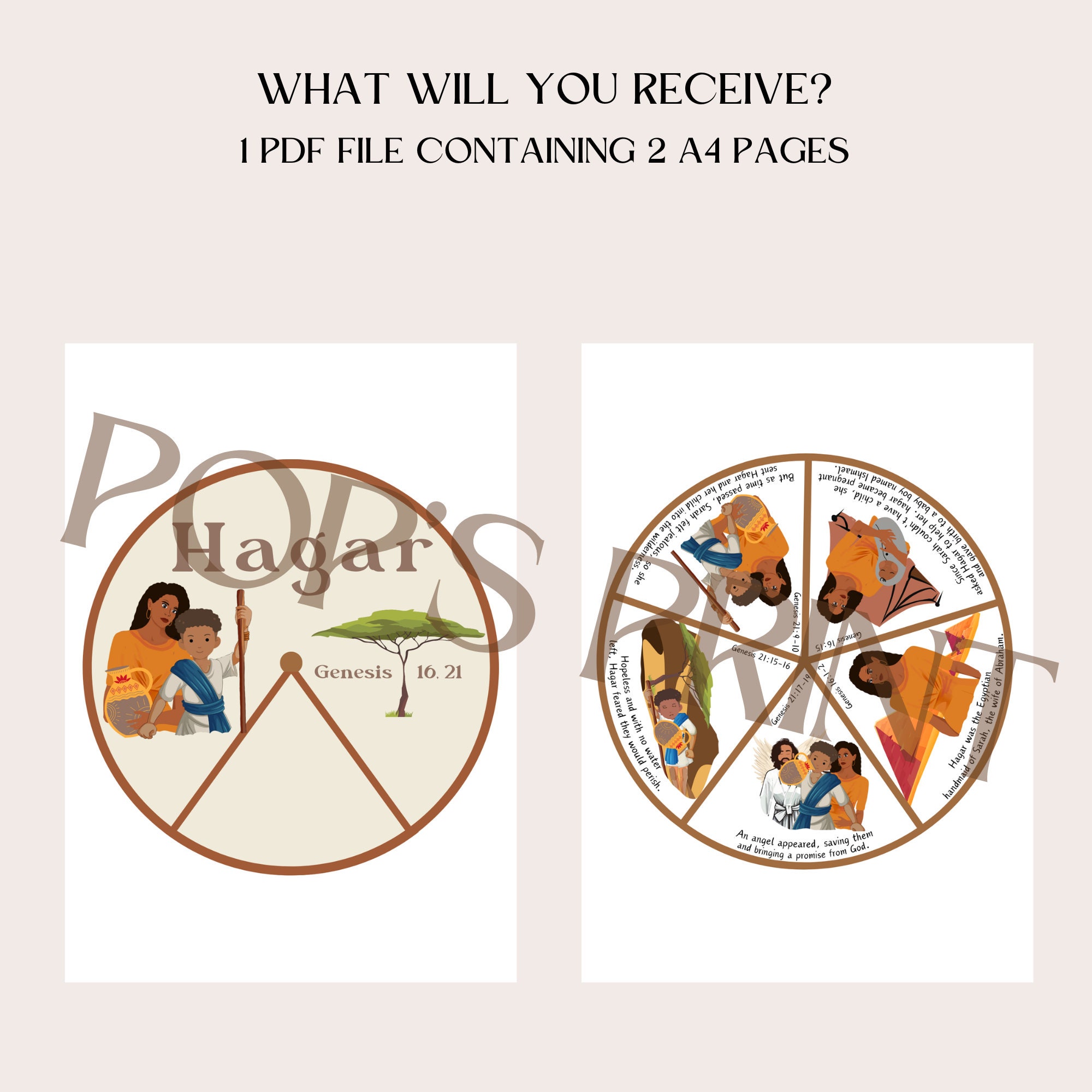 Printable Hagar Sunday School Craft Hagar and Ishmael Bible Spinner ...