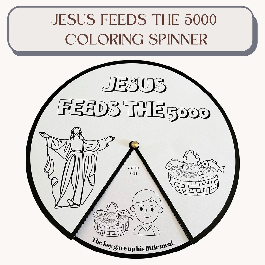 Jesus Feeds the 5000 Coloring Spinner Wheel| Jesus Feeds the 5000 Craft ...
