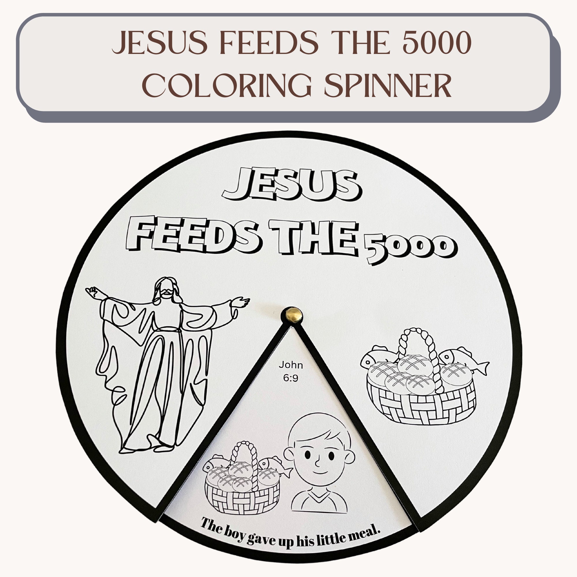 Jesus Feeds the 5000 Coloring Spinner Wheel| Jesus Feeds the 5000 Craft ...