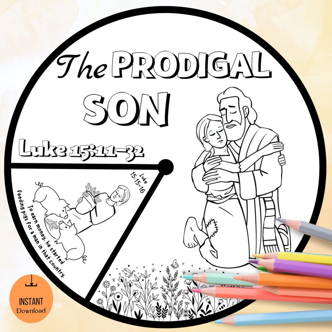 The Prodigal Son Bible Craft for Kids – Printable Coloring Spinner ...