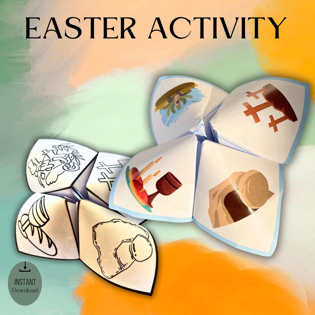 Easter Cootie Catcher for Kids Printable Sunday School Bible Activity ...