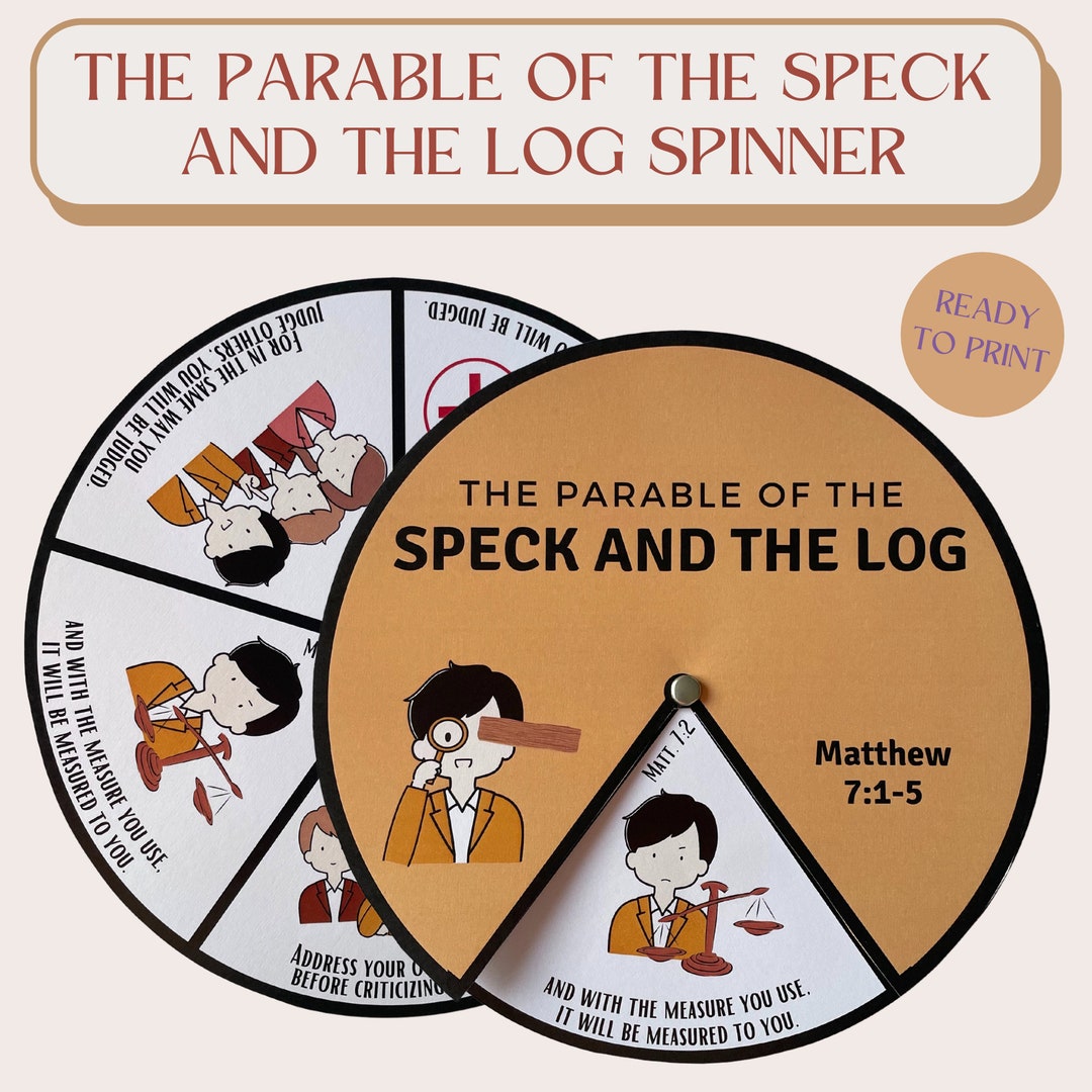 The Parable of the Speck and the Log Spinner Wheel the - Etsy Canada