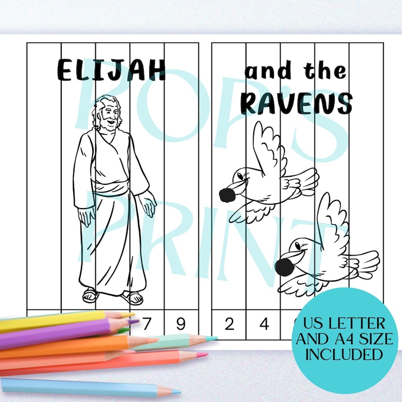 Printable Elijah and the Ravens Agamograph Sunday School Craft, Instant ...