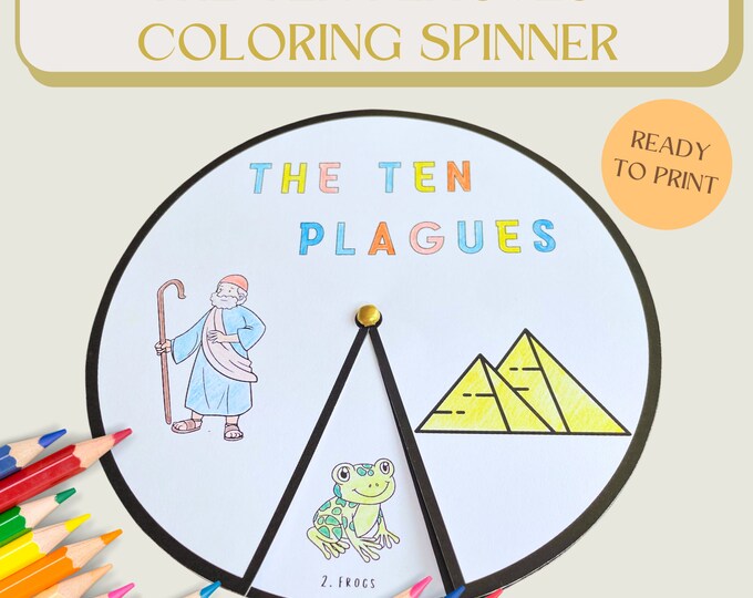 The Ten Plagues Coloring Spinner Wheel the Ten Plagues Craft Sunday ...