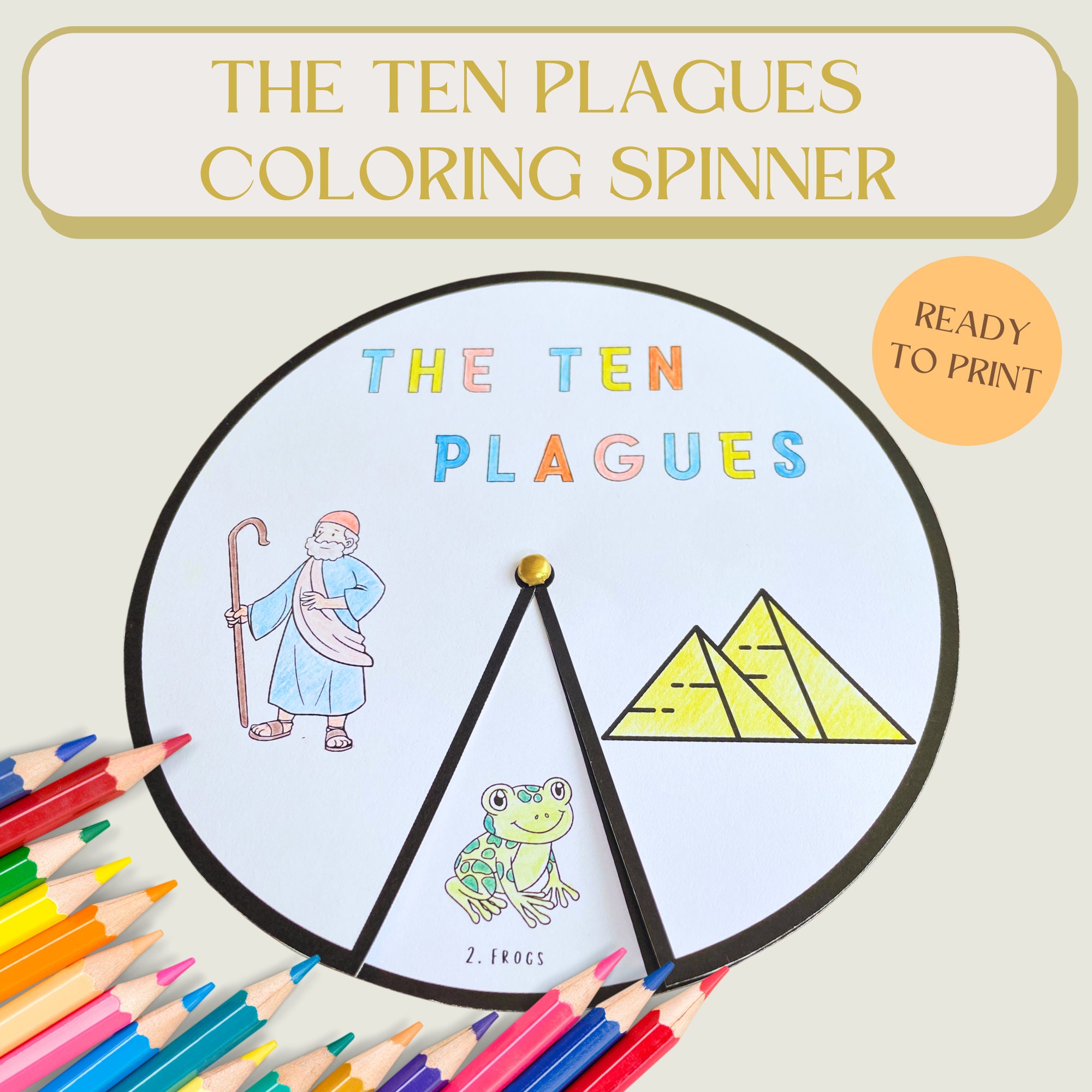 The Ten Plagues Coloring Spinner Wheel Sunday School Craft Kids ...