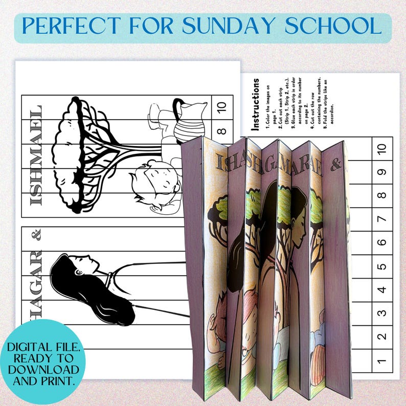 Hagar and Ishmael Agamograph Craft – Sunday School Printable Bible ...